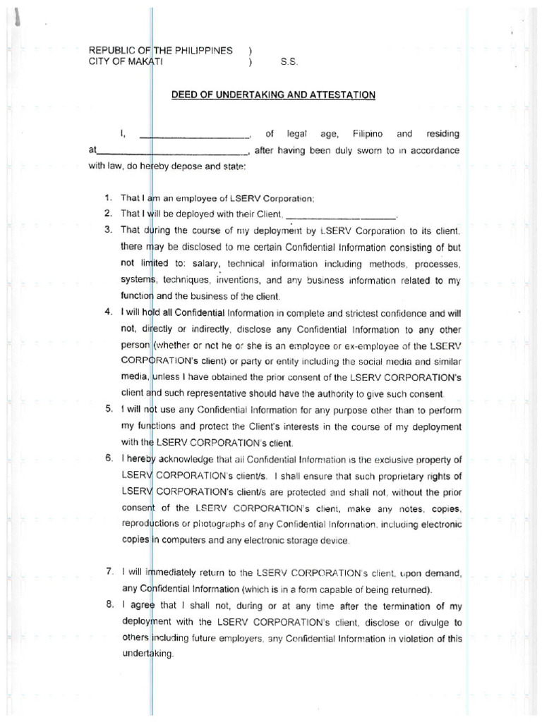 Deed of Undertaking Attestaion | PDF