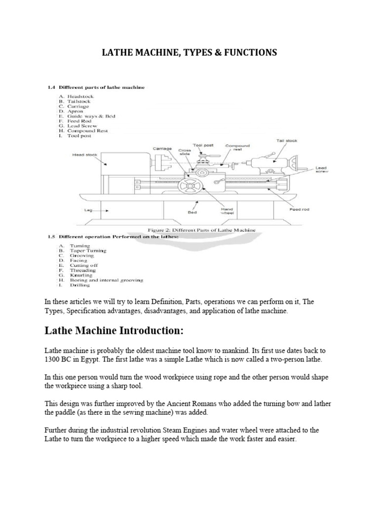 Lathe Machine | PDF | Machining | Manufactured Goods