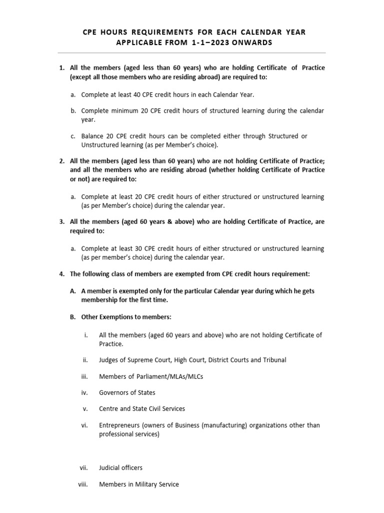 Cpe Hours | PDF
