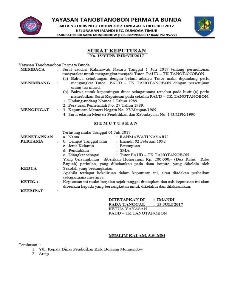 SK TK Arung Samudra | PDF