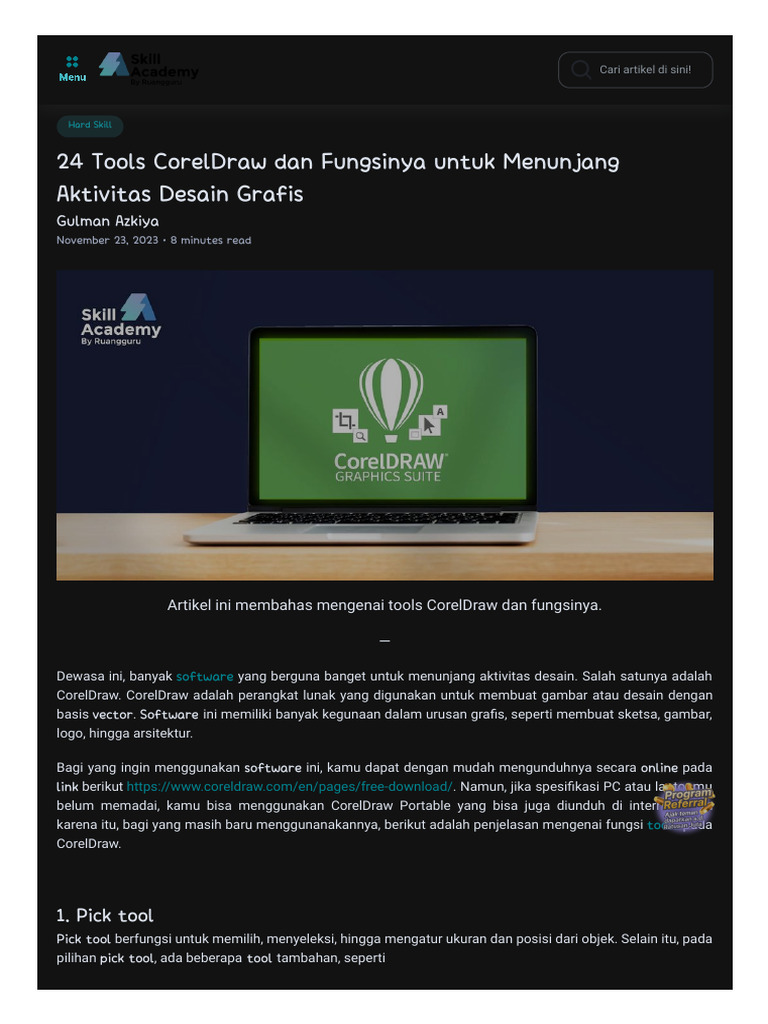 24 Tools Coreldraw Dan Fungsinya Untuk Menunjang Aktivitas Desain ...