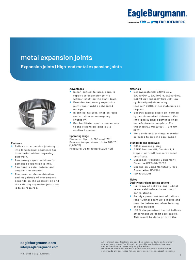 EagleBurgmann - CB Clamshell Metal Expansion Joints - EN | PDF ...