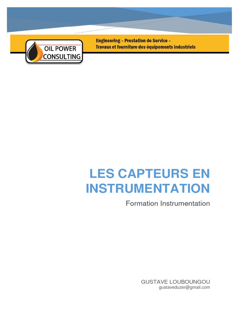 Les Capteurs en Instrumentation | PDF