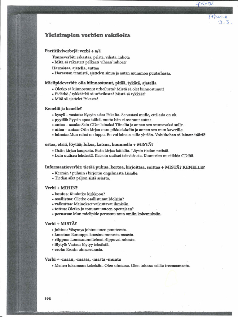 Verbin Rektioita | PDF