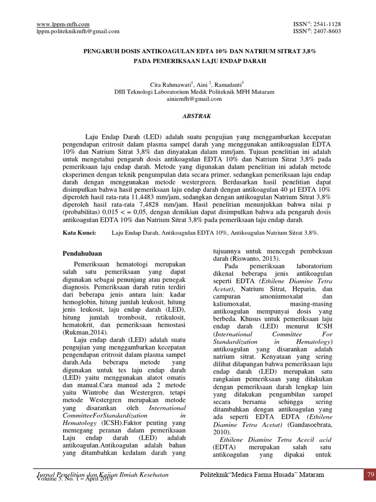 Laju Endap Darah Mantap | PDF | Pengembangan Diri | Sains & Matematika