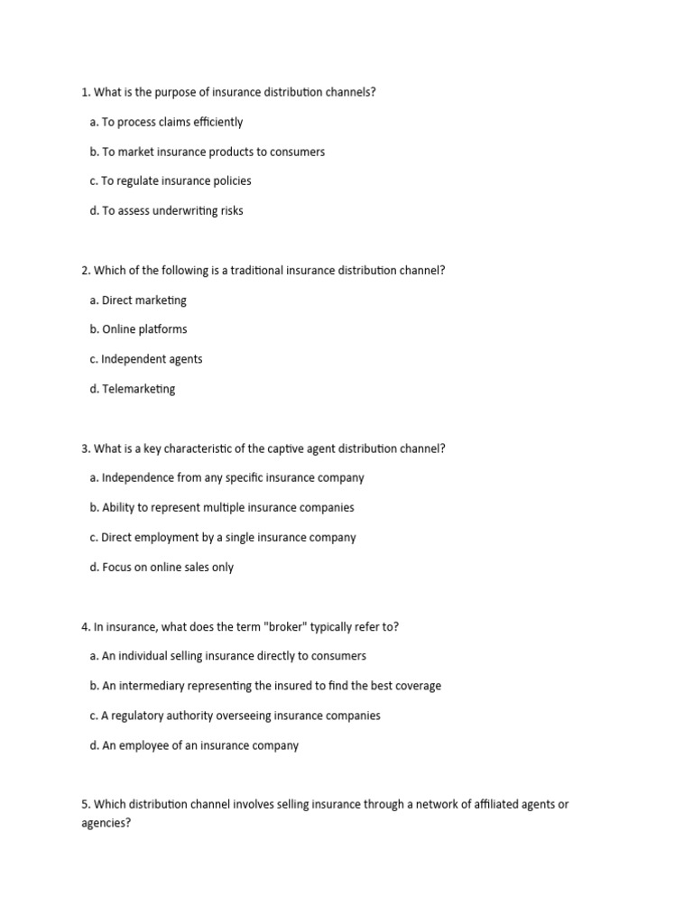 Insurance Distribution Channels Explained | PDF | Insurance | Sales