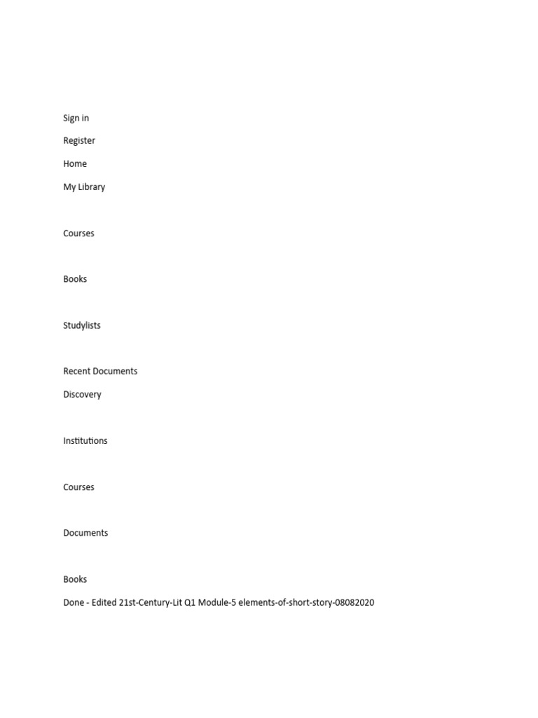 Elements of A Short Story | PDF | Narration | Plot (Narrative)
