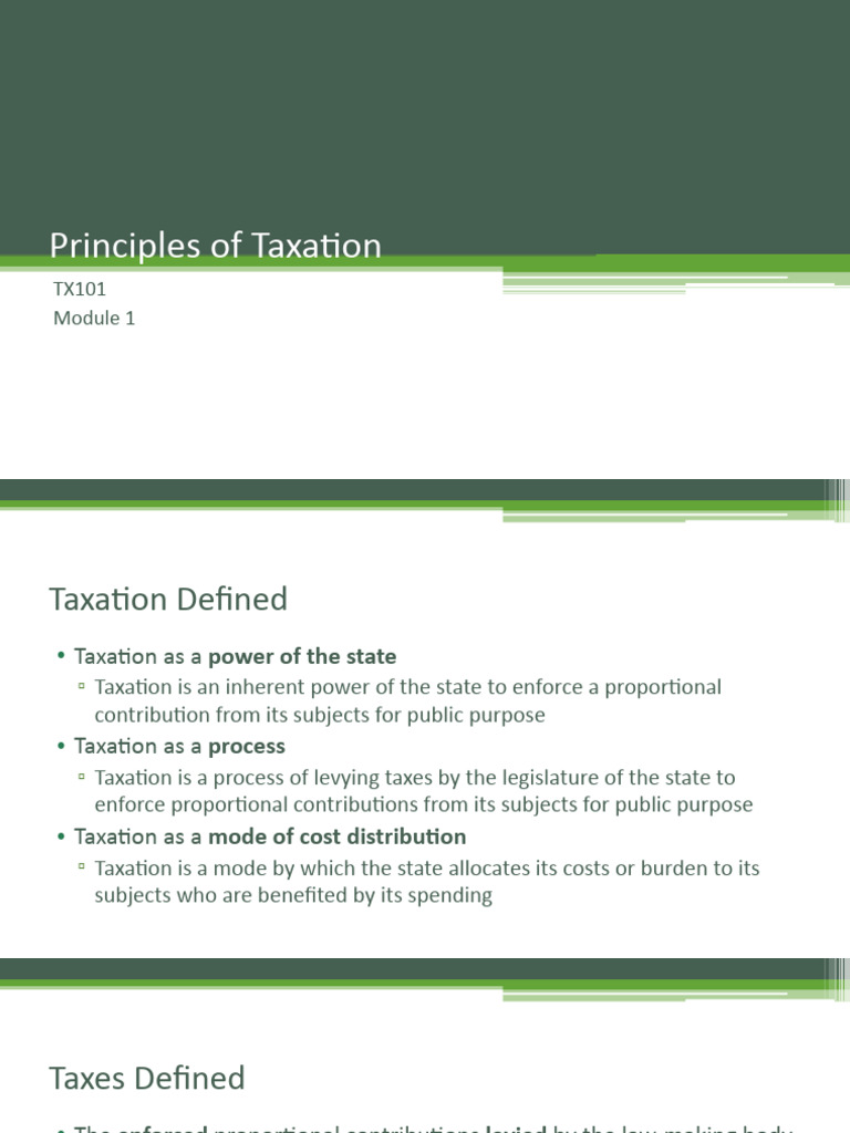 Principles of Taxation | PDF | Taxes | Double Taxation
