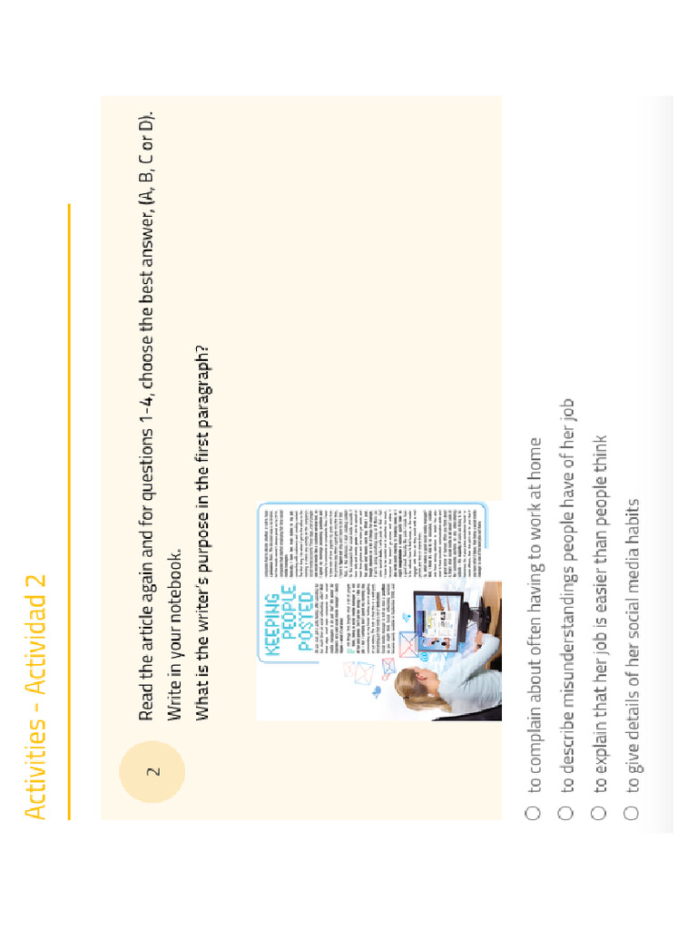 Exercise Multiple Choice Texto Unidad 1 | PDF