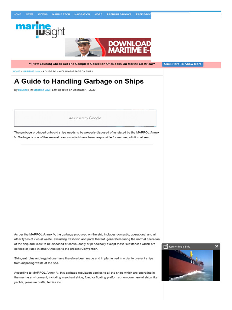 Ship Garbage Disposal Guide | PDF | Ships | Municipal Solid Waste
