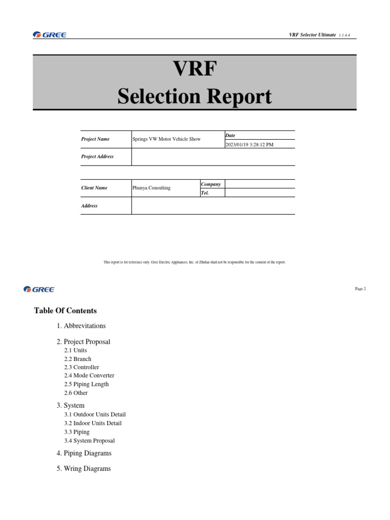 Springs VW Motor Vehicle Show VRF Selection Report | PDF | Pipe (Fluid ...
