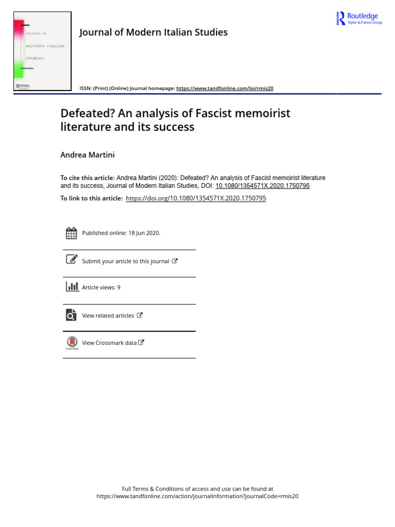 Defeated - An Analysis of Fascist Memoirist Literature and Its Success ...