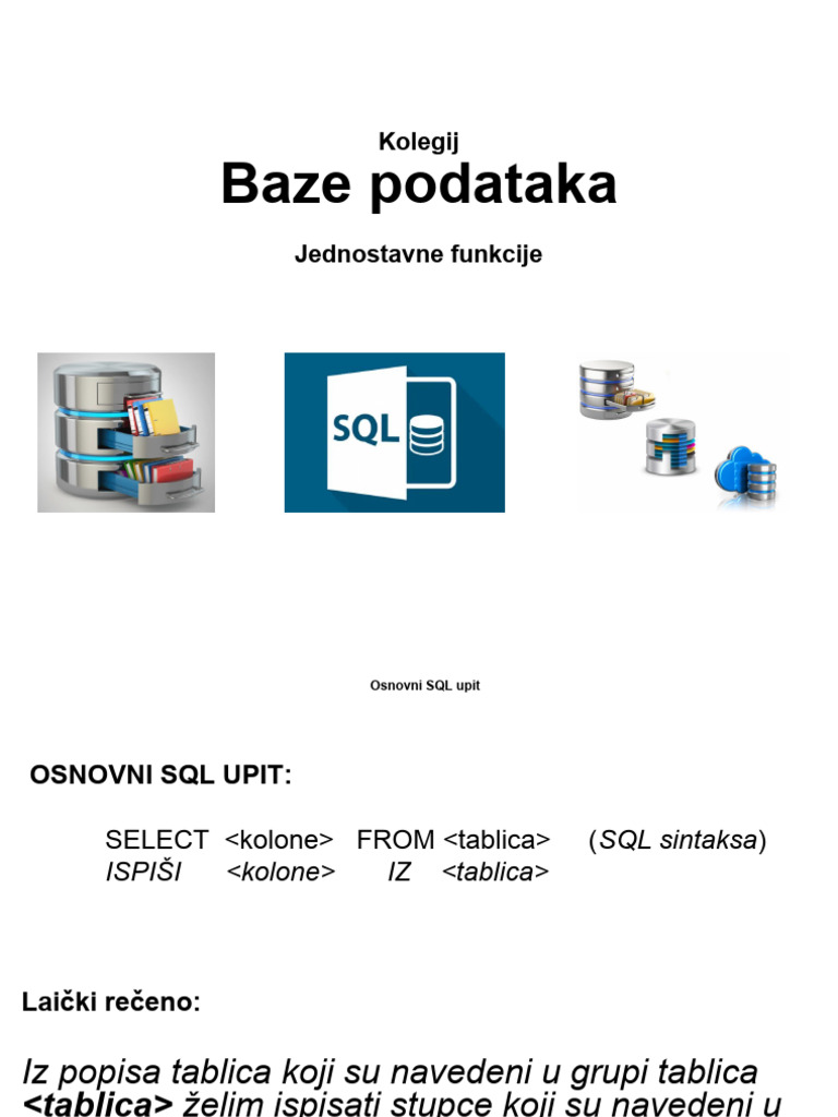 Vježba 2 - Jednostavne SQL Funkcije | PDF