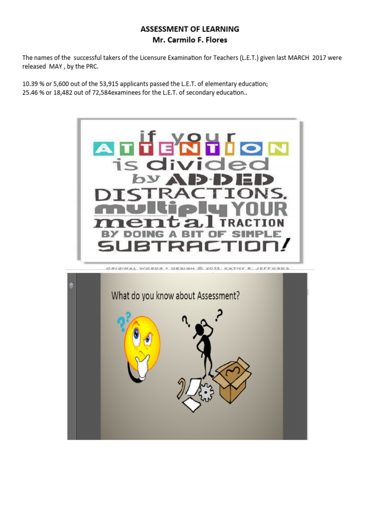 Assessment of Learning-1 | PDF | Educational Assessment | Validity ...