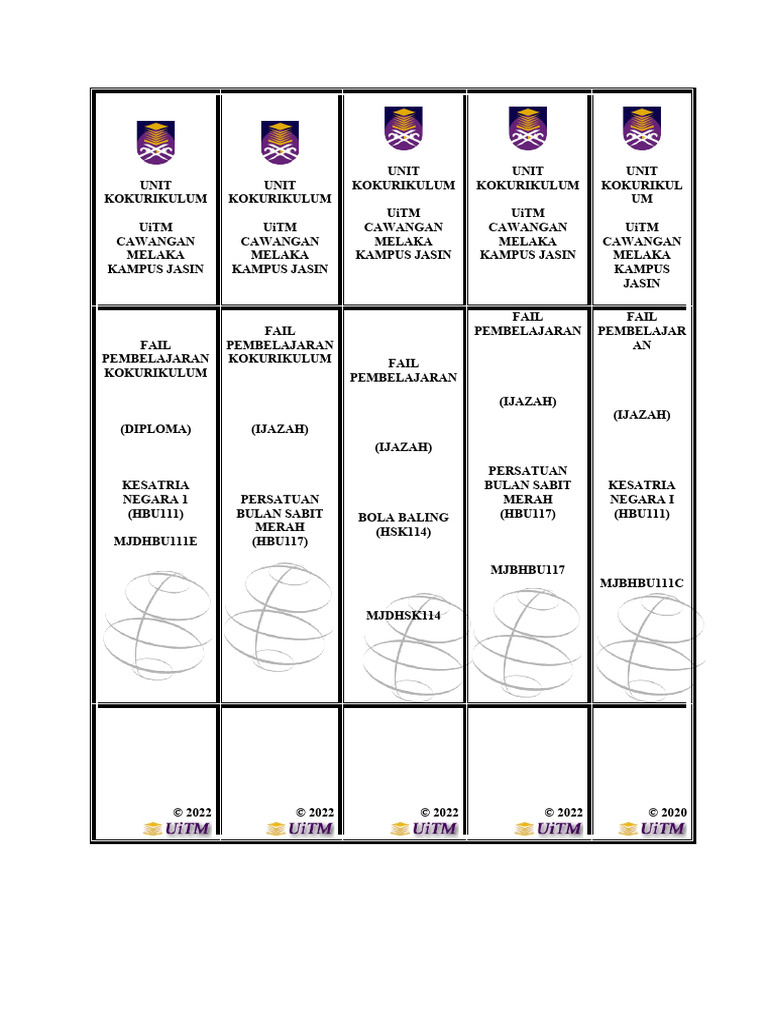 (PN) Labelling Fail UNIT KO (Tepi AKTIF) - Fail Putih Tebal | PDF