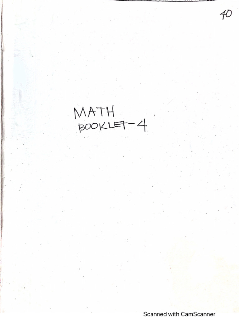 Math Booklet 4 | PDF