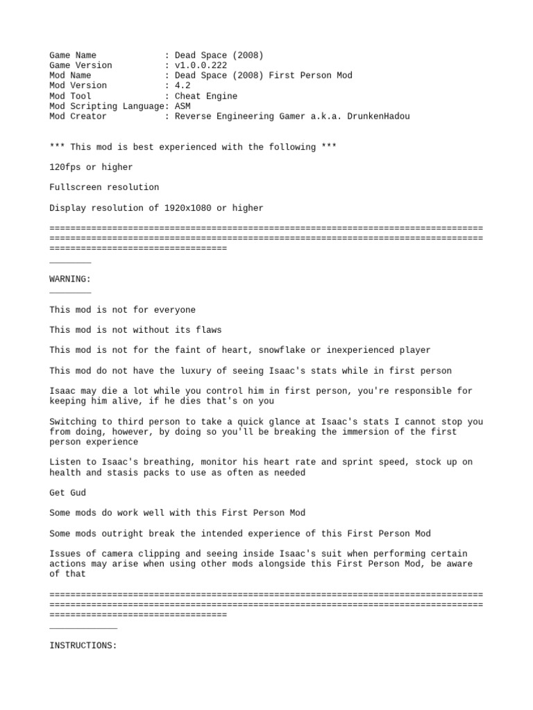 Read Me Before Using Mod!!! | PDF | Software | Computing