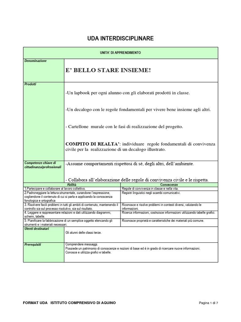 UDA S. PRIMARIA 2° QUADRIMESTRE Classe Terza | PDF