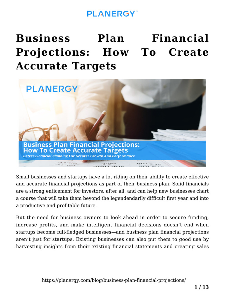 Business Plan Financial Projections | PDF