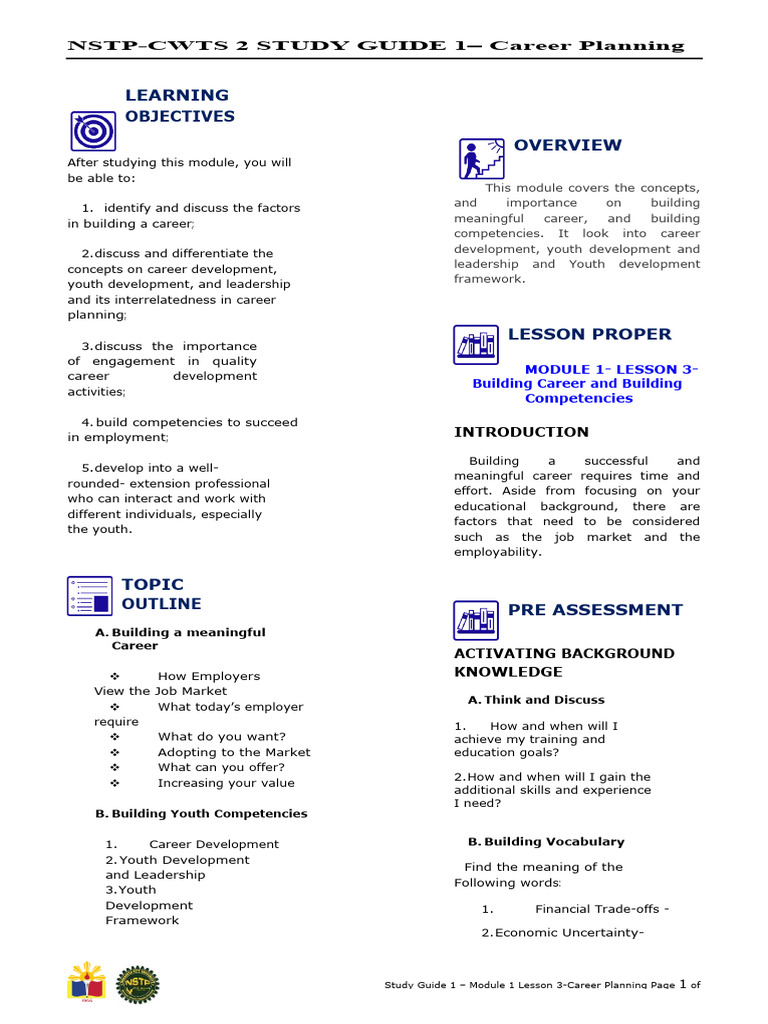 Career Planning and Youth Development Guide | PDF | Leadership | Goal
