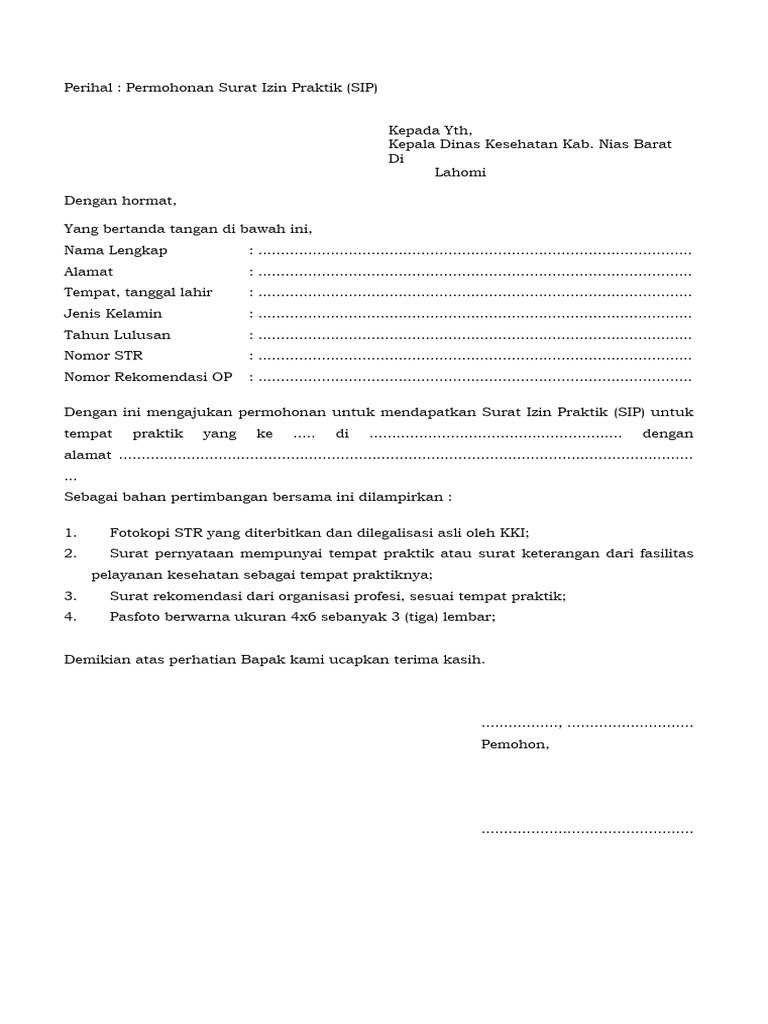 Permohonan SIP Dokter Dan Dokter Gigi | PDF