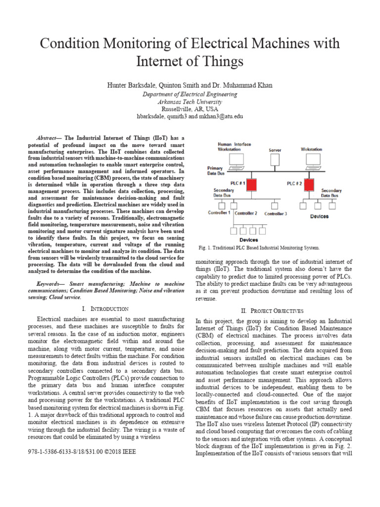 Contifion Monitoring of El Machines With Iot | PDF | Internet Of Things | Programmable Logic ...