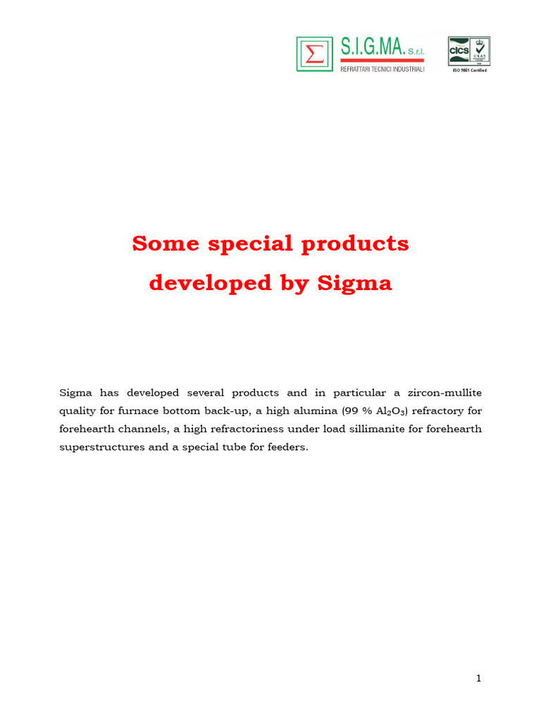 Some Special Products Developed by Sigma | PDF