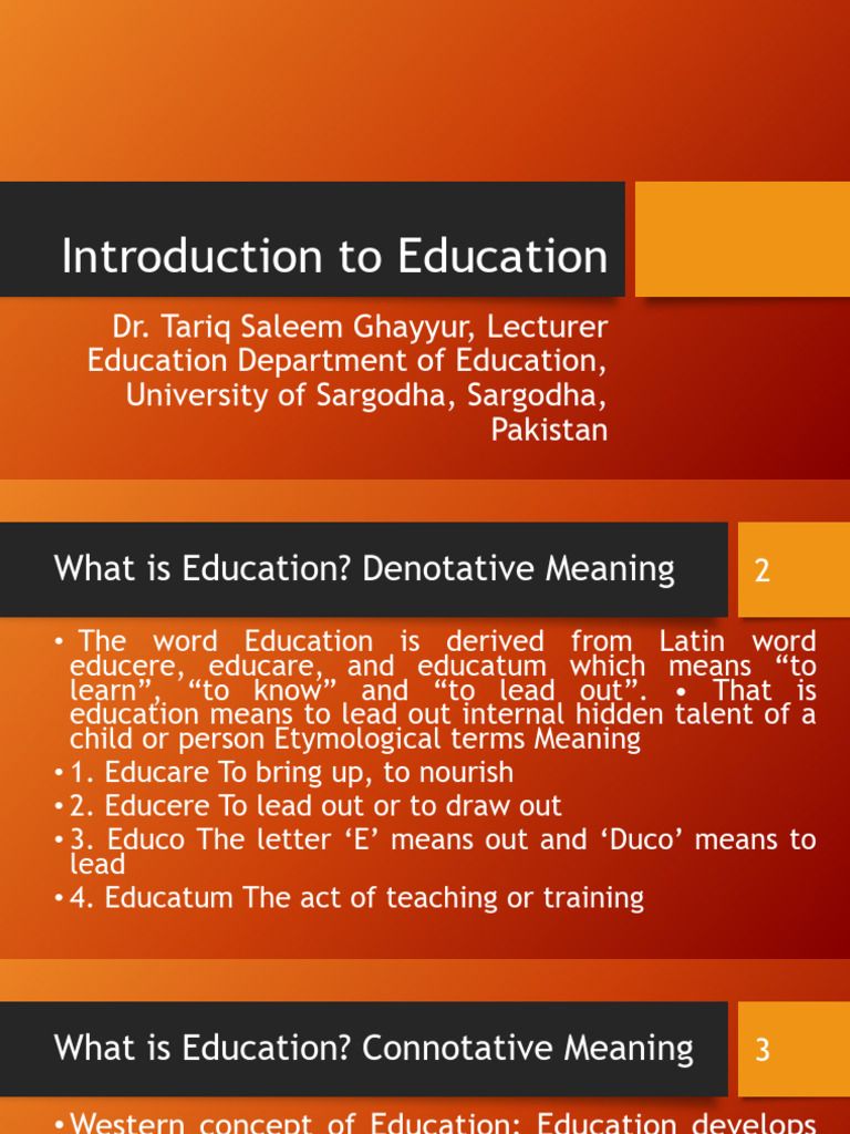 Introduction to Education Concepts | PDF