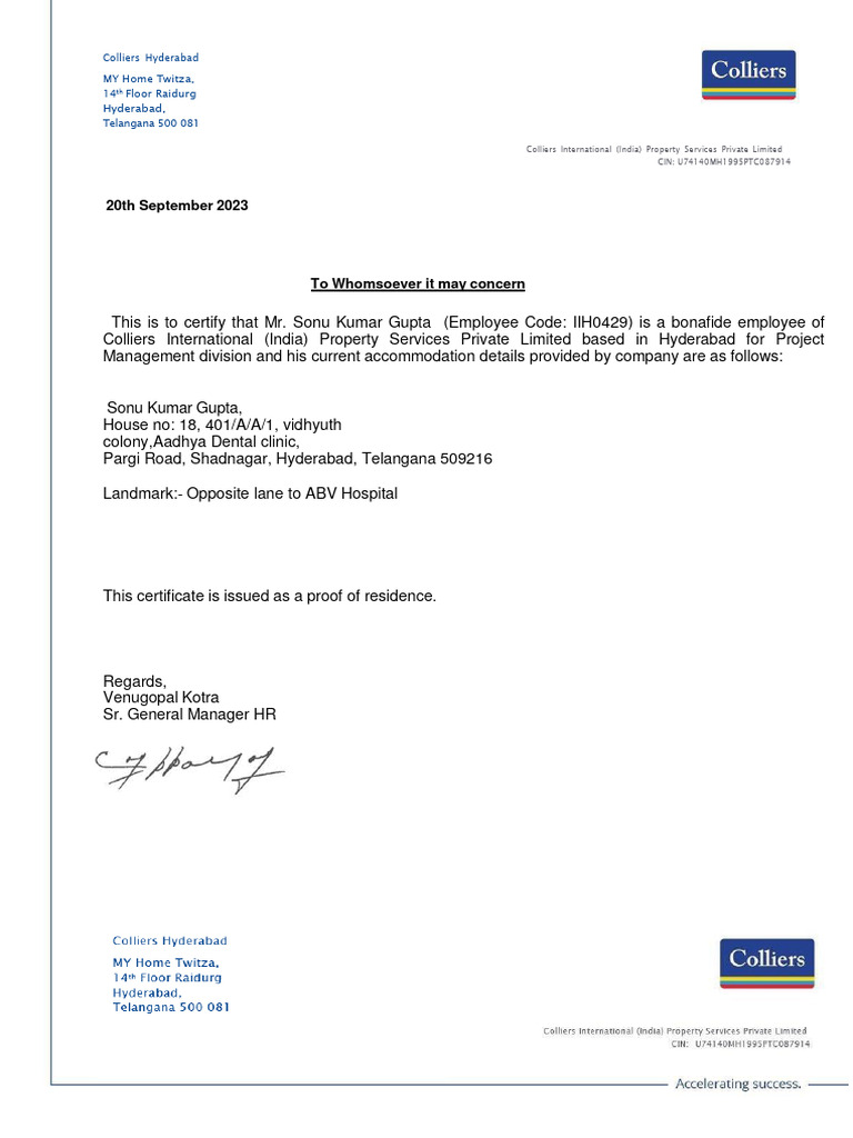 Current Address Proof | PDF