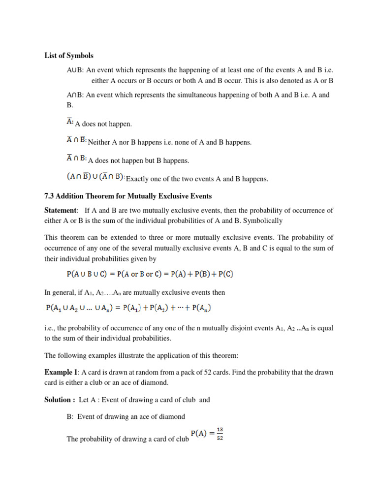 Add Theo Prob | PDF | Probability | Numbers