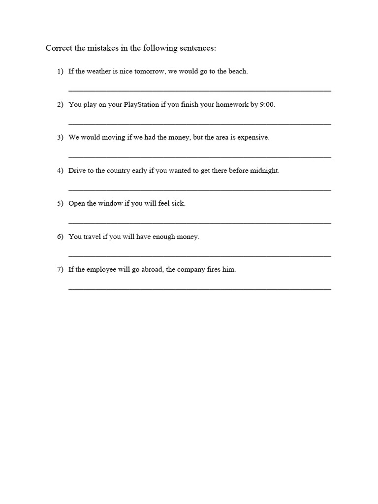 Correcting Conditional Sentences | PDF