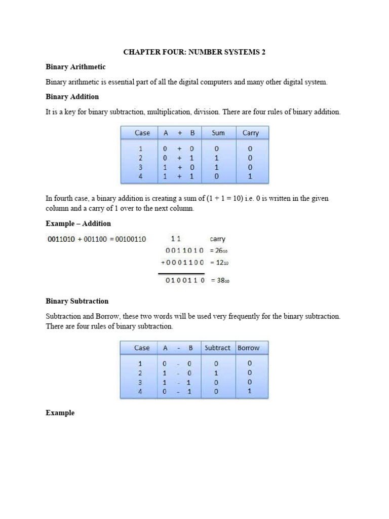 Chapter Four - Number Systems 2 N | PDF | Subtraction | Encodings