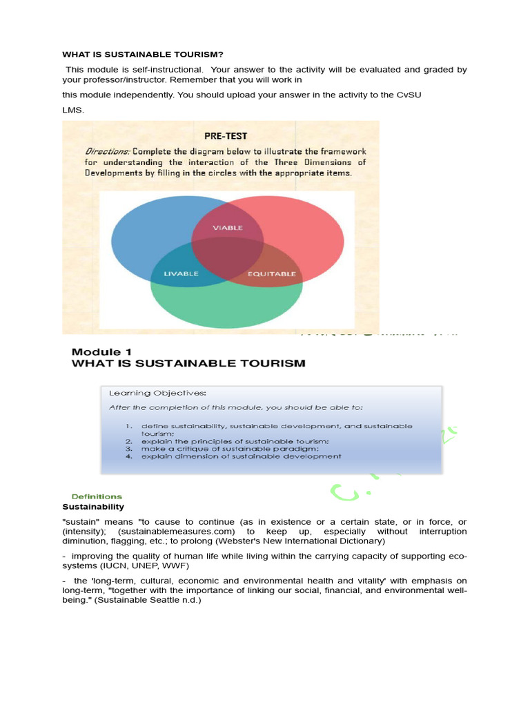 Sustainable Tourism Module | PDF