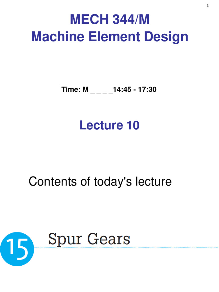 Machine Design Gears Part 1 MUY BUENO | PDF