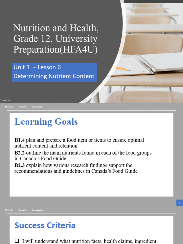 Unit 1 - Lesson 6 - Determining Nutrient Content | PDF