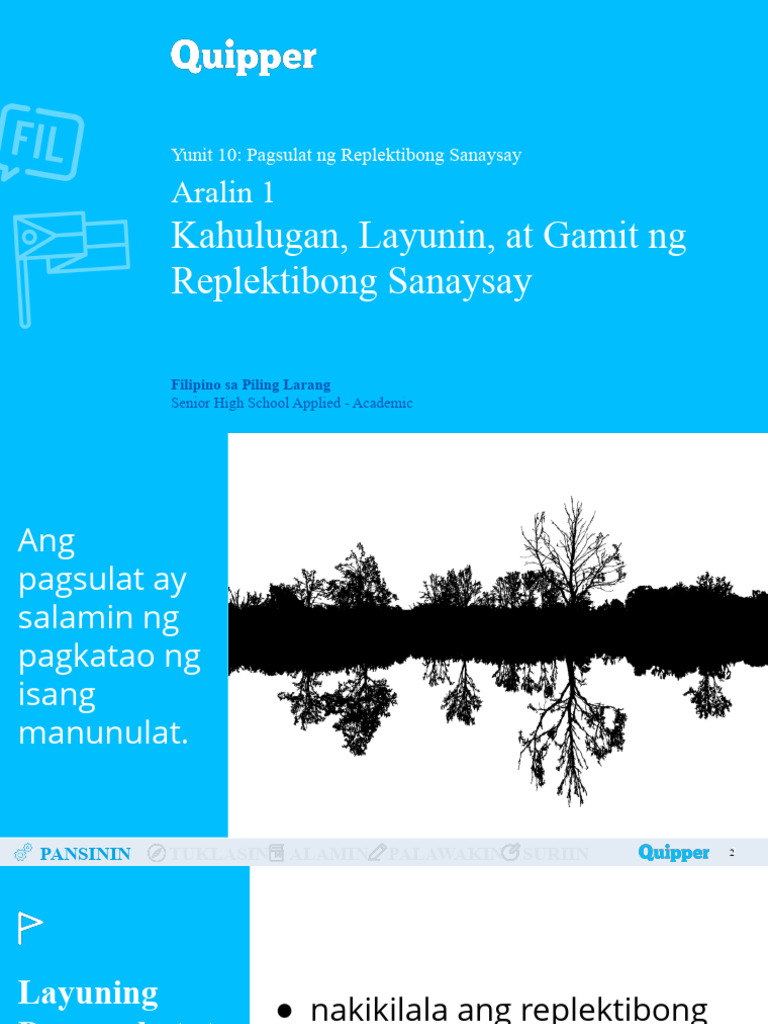 FPL - 11 - 12 Q1 1001 - Kahulugan Layunin at Gamit NG Replektibong ... FPL - 11 - 12 Q1 1001 - Kahulugan Layunin at Gamit NG Replektibong ...