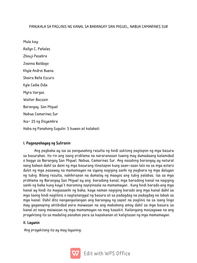 Panukalang Proyekto | PDF