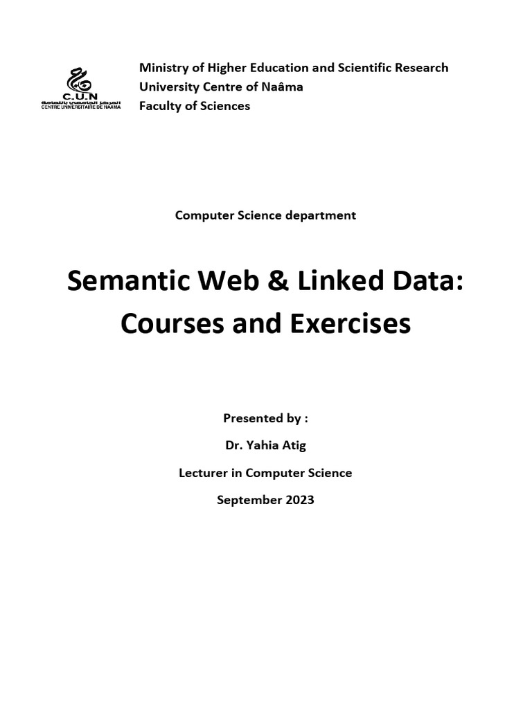 Handout YahiaAtig | PDF | Knowledge Representation And Reasoning | Semantic Web