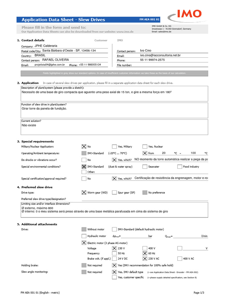 FM AEA 001 01 - Application Data Sheet-Slew Drive-En Metric (MODELO) 2 ...