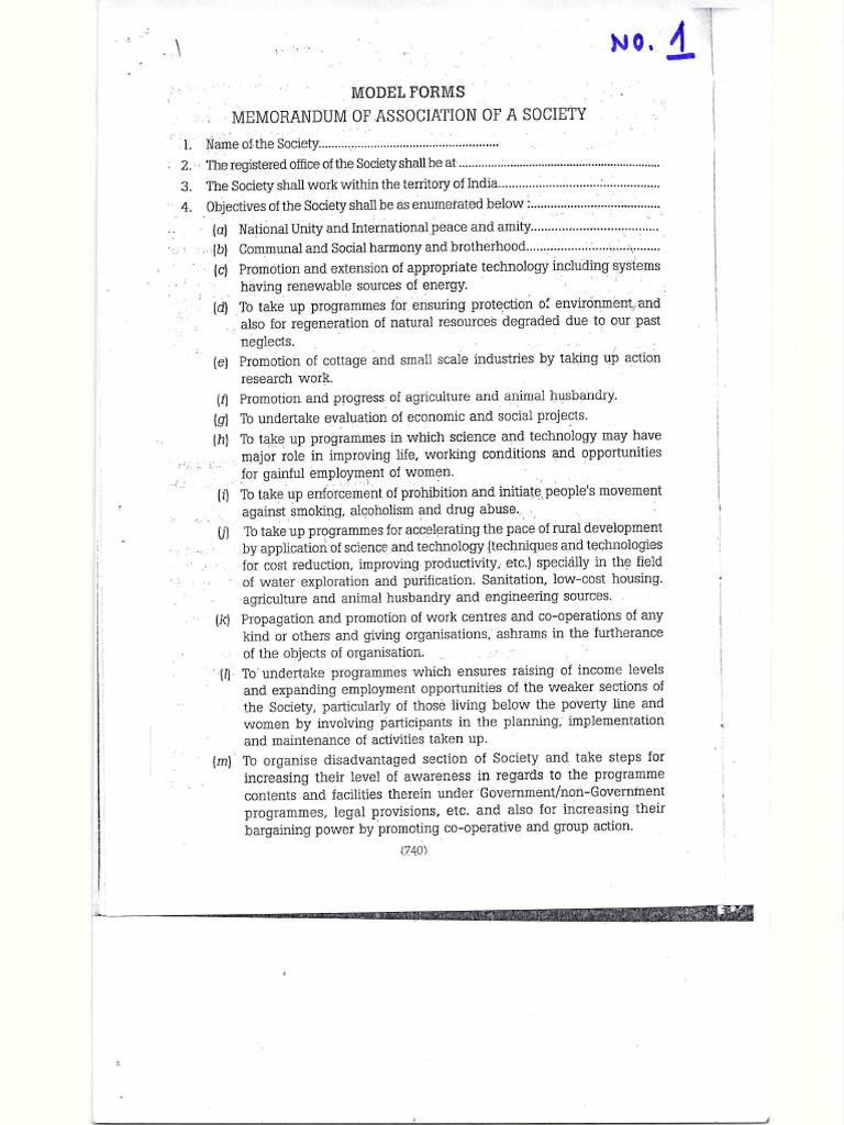 Standard Template of MoA and Model Bye Laws | PDF