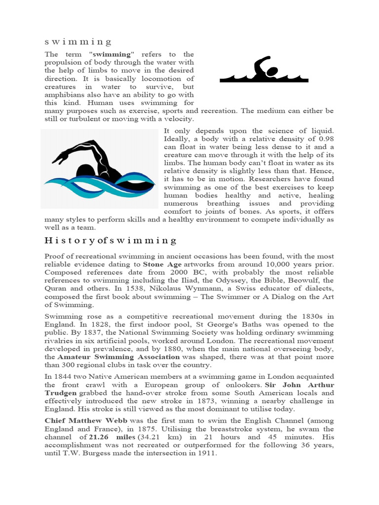 SWIMMING | Download Free PDF | Swimming (Sport) | Swimming