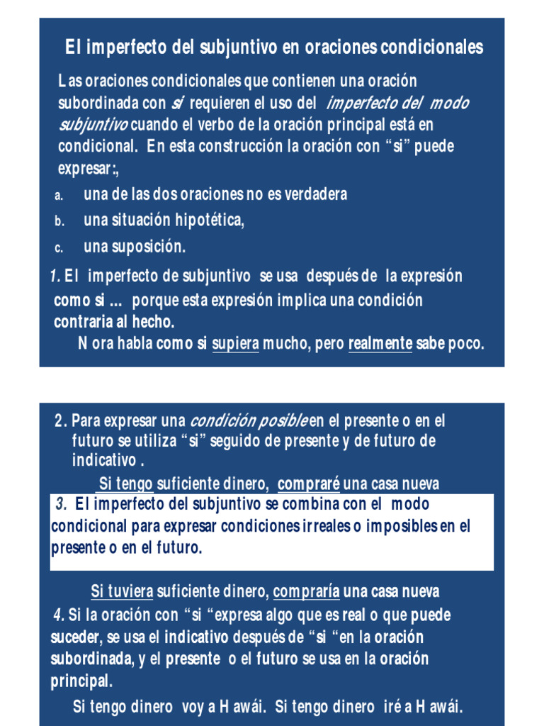 2 Imperfecto Del Subjuntivo en Oraciones Condicionales | PDF