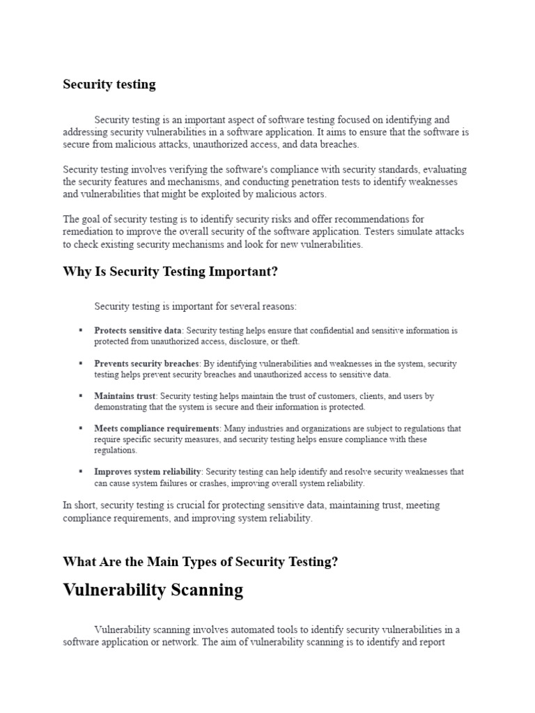 Security Testing | PDF | Security | Computer Security