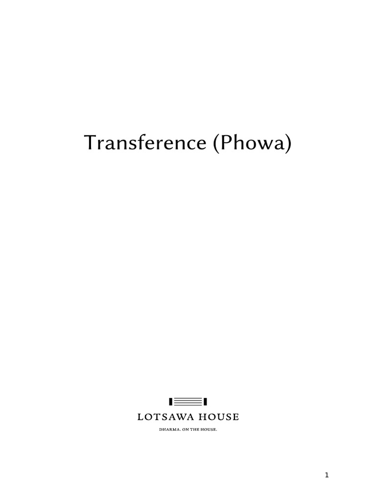 Transference (Phowa) Collection - LotsawaHouse | PDF