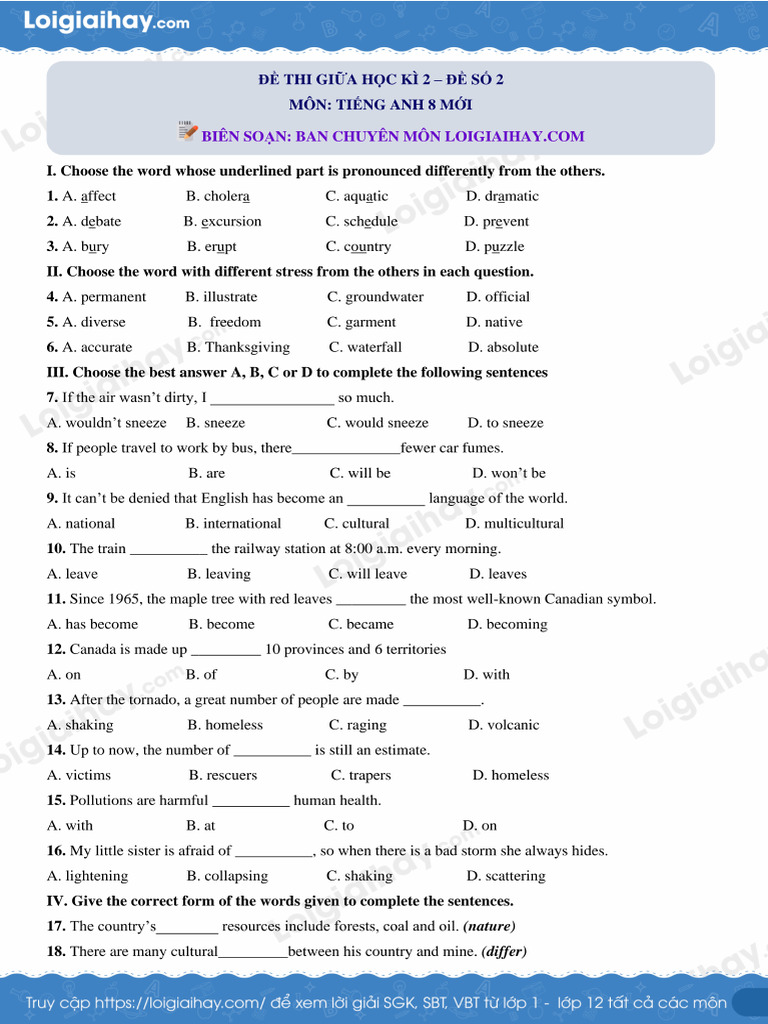 Ôn Thi Gi A K 2 L P 8 | PDF