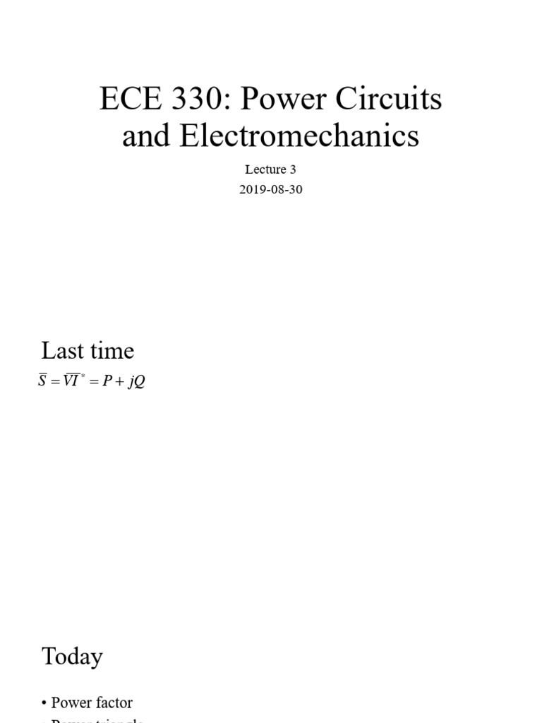 Lecture 3.1 | PDF | Ac Power | Electrical Engineering
