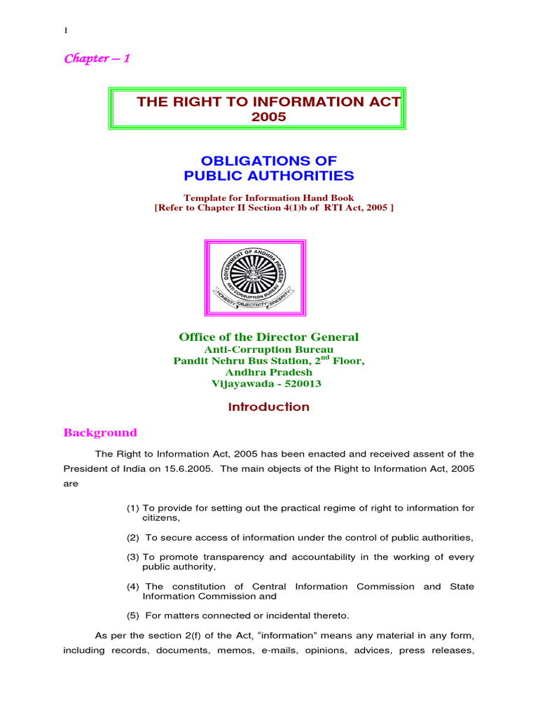 RTI Act 2005: Public Authority Obligations | PDF | Microform | Information