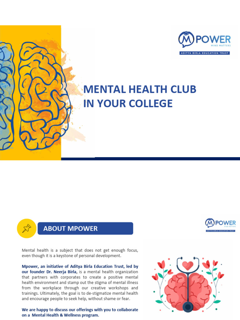 College Mental Health Club Initiative | PDF | Mental Health | Suicide