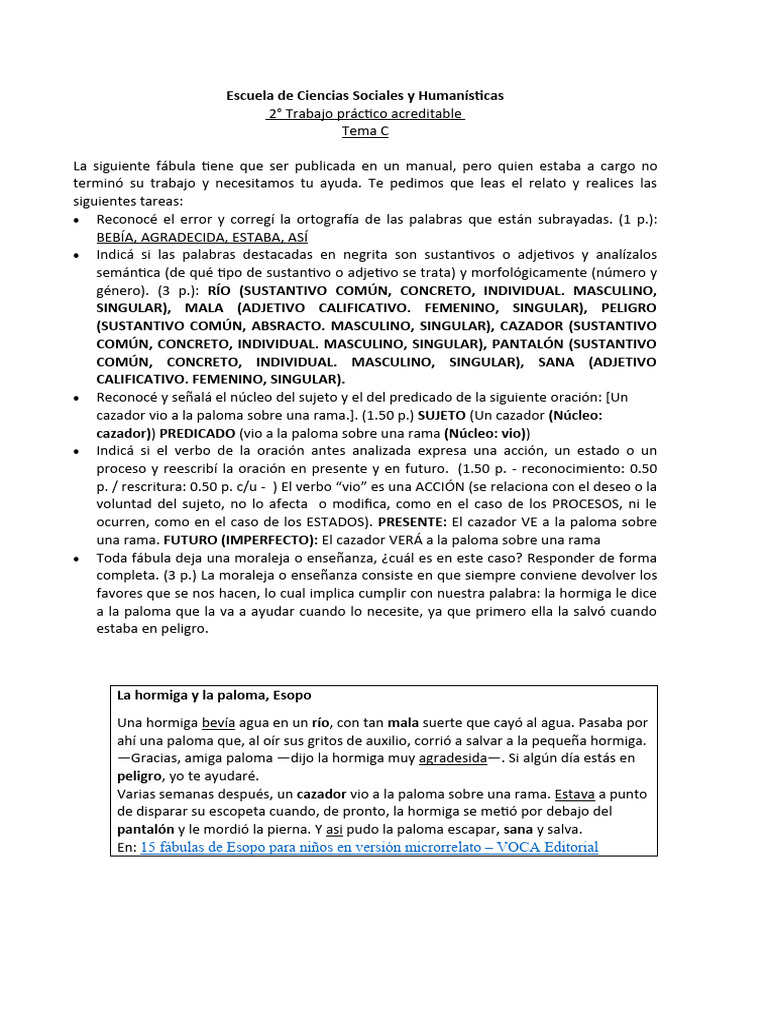 Solución Del TP 2 de Lengua | PDF