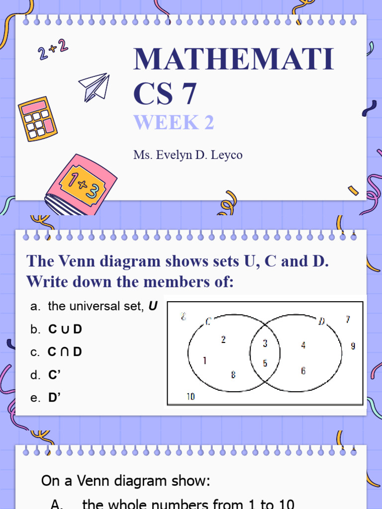 Math 7-Operationof Sets Day 4 | PDF | Logic | Mathematics